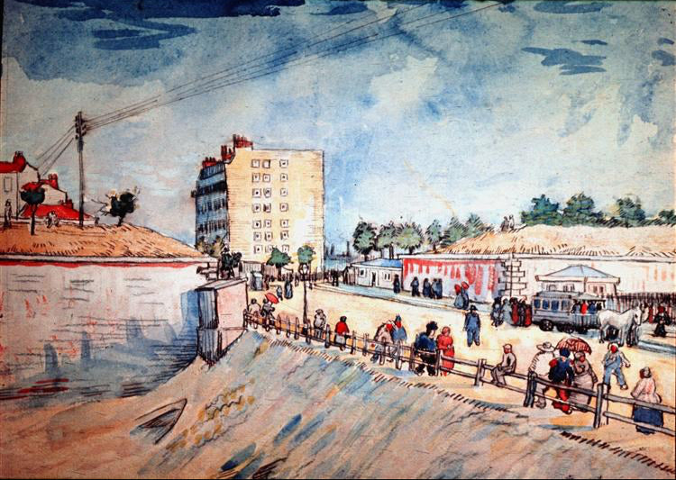 Gate in the Paris Ramparts (1887) by Van Gogh — Van Gogh Museum Drawing ...