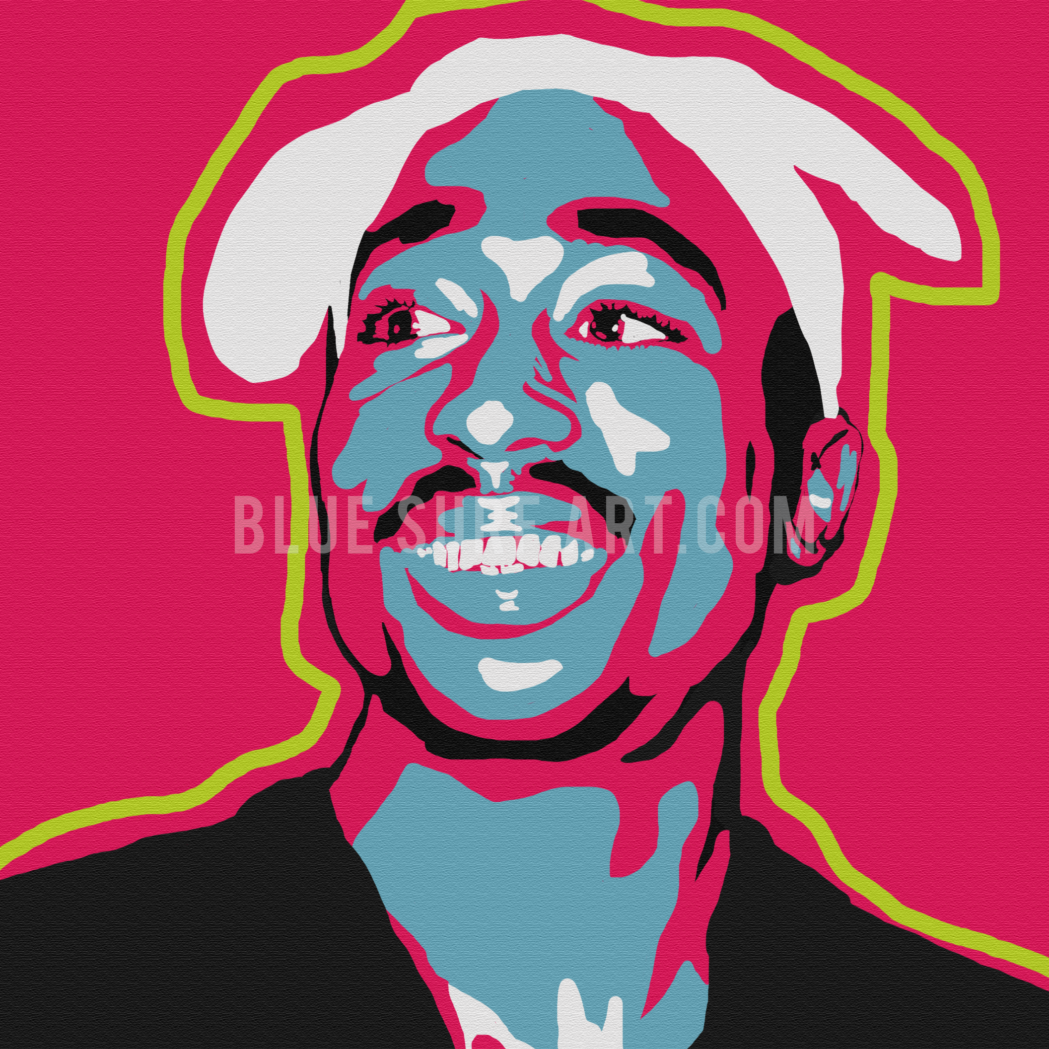 Tupac Shakur Canvas Art Painting, Rapper Wall Art Oil Painting – Blue ...