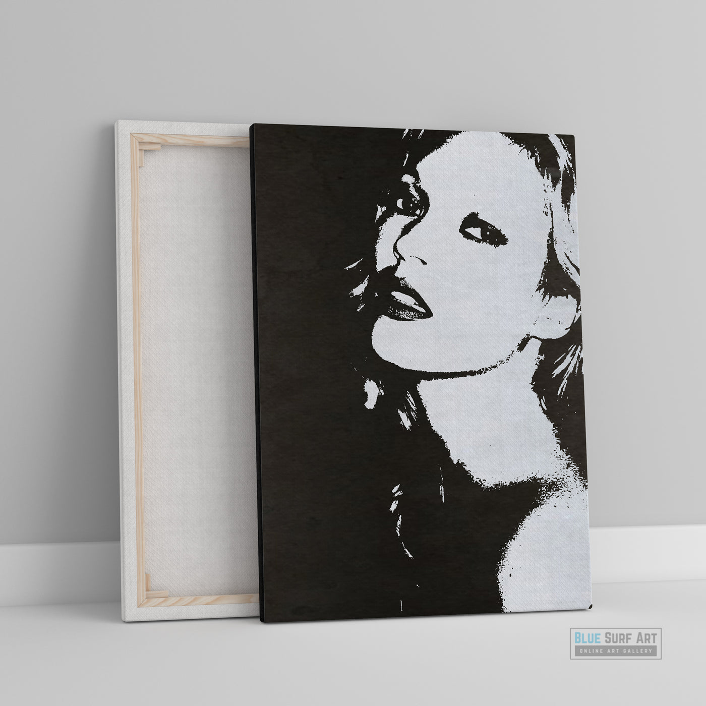 Kate Moss Canvas Art, Fashion Wall Art, Kate Moss Painting – Blue Surf Art
