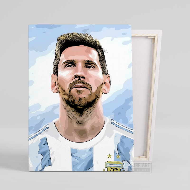 Lionel Andrés Messi with Argentine Blue Shirt Wall Art Original ...