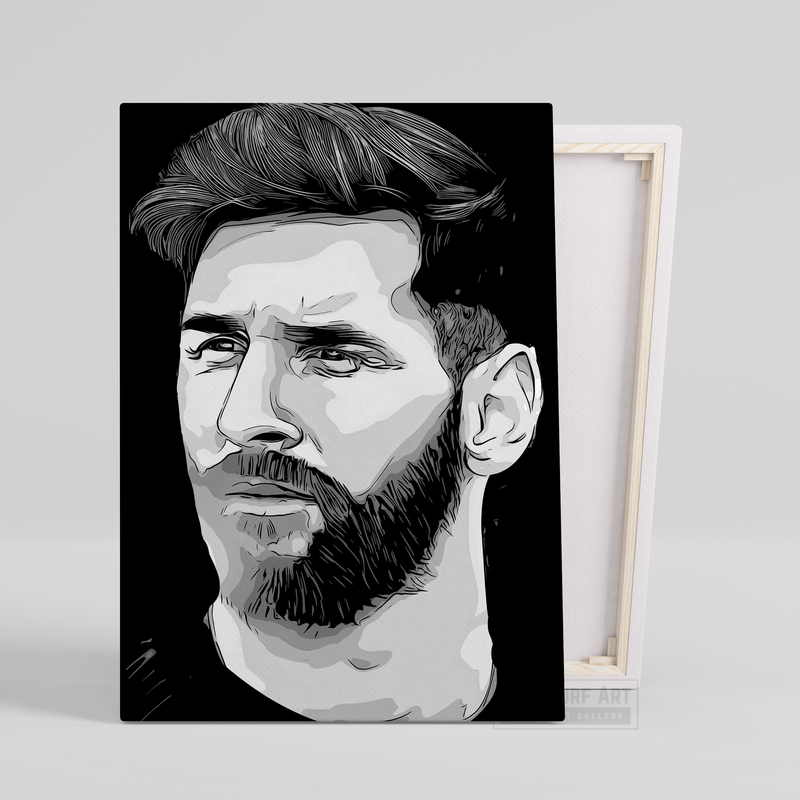 Lionel Side Portrait Wall Art Original Handmade Art Painting – Blue ...