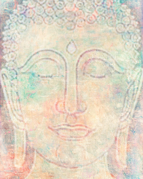 Pastel Colour Buddha Wall Art, Original Asian Canvas Art Painting ...